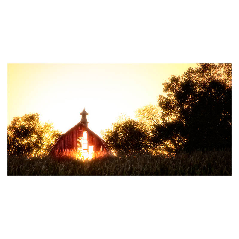 Sunset Behind Barn Picture - Franklin Arts